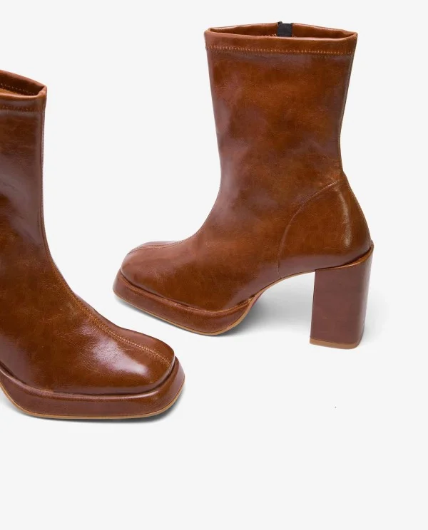 BROWN TECHNOLOGY PLATFORM ANKLE BOOT Sizes 36 Colors MARRON